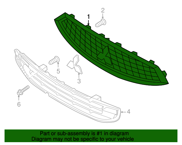 6402A377 - Upper Grille - 2017-2019 Mitsubishi Mirage G4 | Lasco Auto Parts
