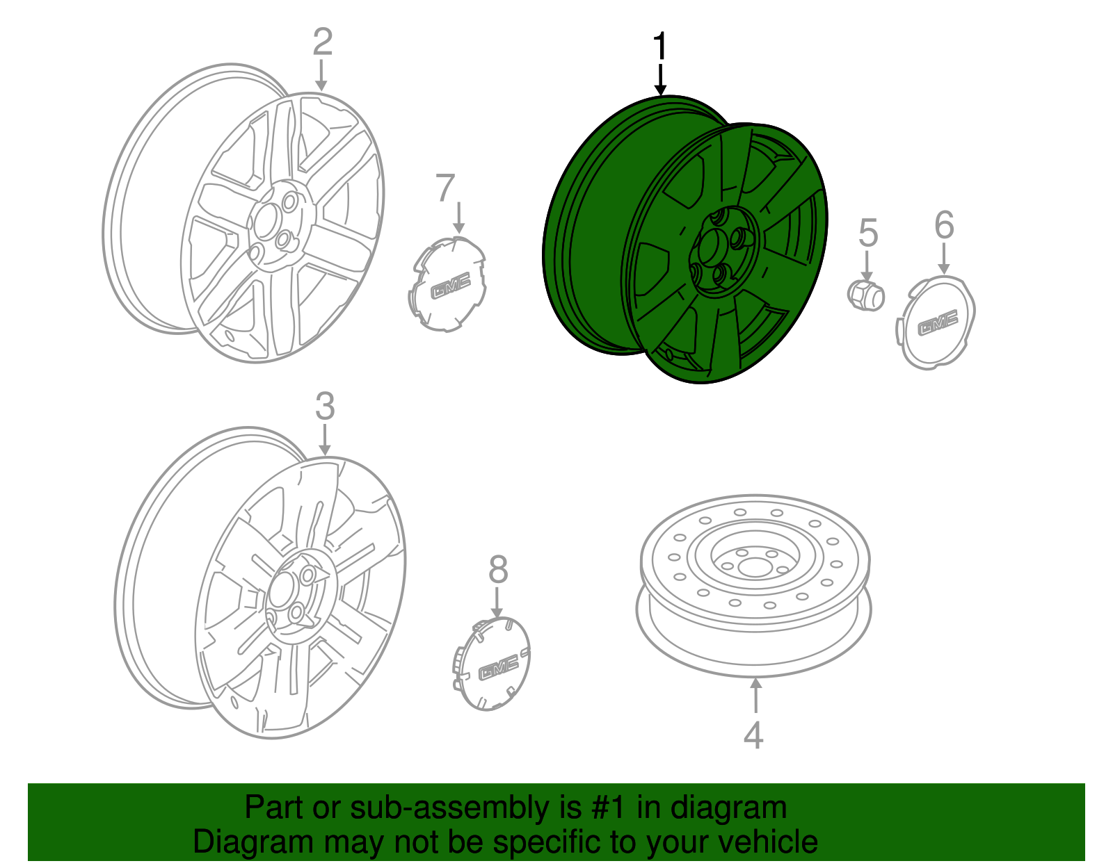 OEM GM 17x7-Inch Aluminum Wheel For 2014-2017 GMC Terrain - Part No ...