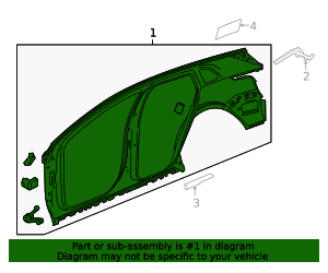 2019-2025 Cadillac XT5 Body Passenger Side Outer Panel 84607868 GM ...