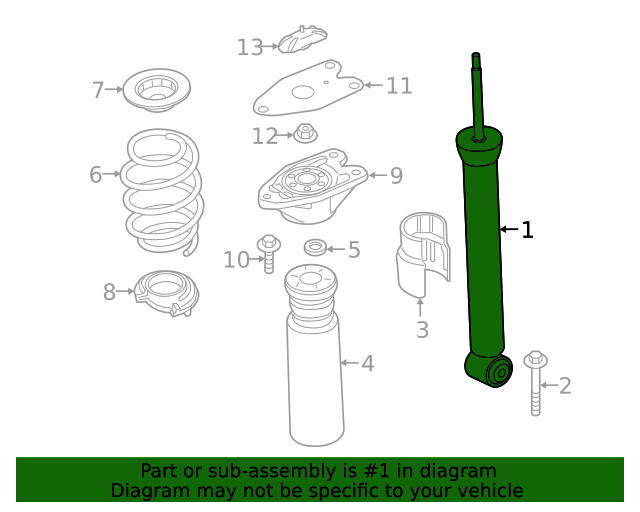 33506888332 - 2018-2023 BMW X2 Shock Absorber (33-50-6-888-332) | BMW ...