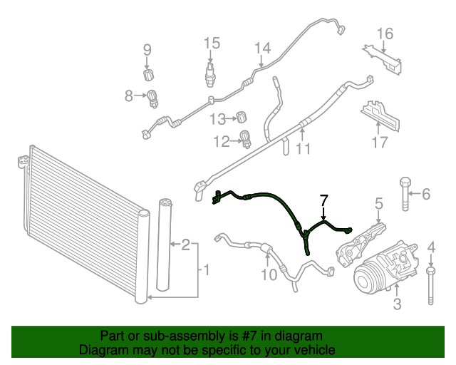 64539209718 - 2010-2017 BMW Pressure Hose (64-53-9-209-718) | BMW of ...