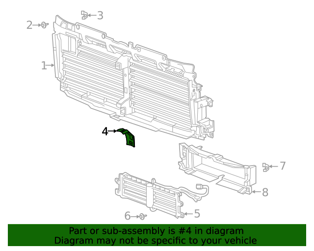 2020-2024 GM Front Bumper Impact Bar Bracket 84590764 GM ...