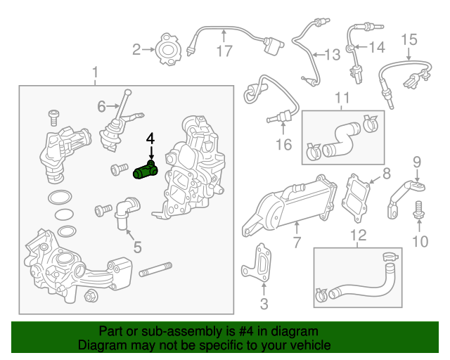 2016-2022 GM EGR Cooler Hose 55598178 GM | GMPartsDirect.com