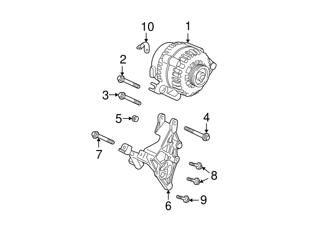 Genuine OEM M10x1.5x33 Alternator Pivot Bolt Part# 24507891 Fits 2000 ...