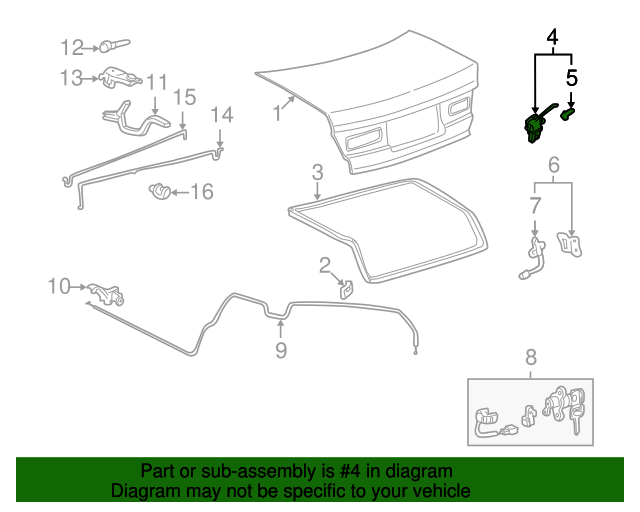 64610-AA010 - Lock Assembly - 1997-1999 Toyota Camry | OEM Genuine ...