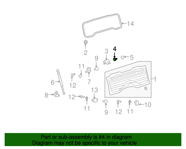 2007-2014 Toyota FJ Cruiser Hinge Seal 68868-32010 | Toyota Parts Center