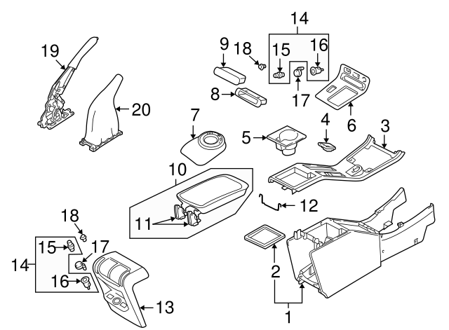 Genuine Console Body for 1999-2004 Saab 9-5 | Part# 5202866 | Over 30% ...