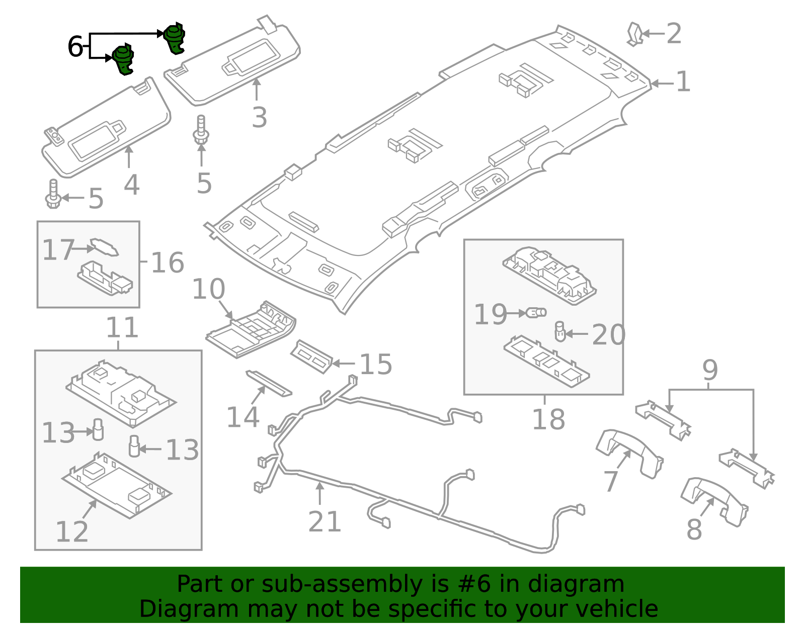 2019-2025 Volkswagen Atlas Visor Bracket 3CN-857-561-ZA2 | OEM Parts Online