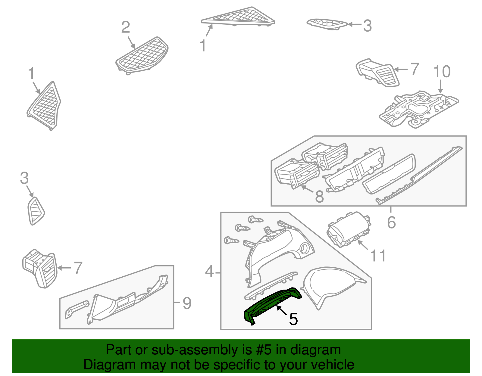BJS7-55-182A - Instrument Panel Trim Panel Seal - 2014-2018 Mazda 3 ...