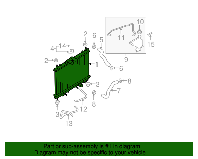 2007-2012 Nissan Versa Radiator Assembly 21460-ZW40B | TascaParts.com