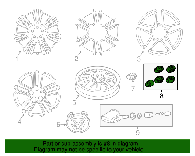 2016-2023 Jaguar Wheel Lock Set T2H36567 | AutoNation Parts
