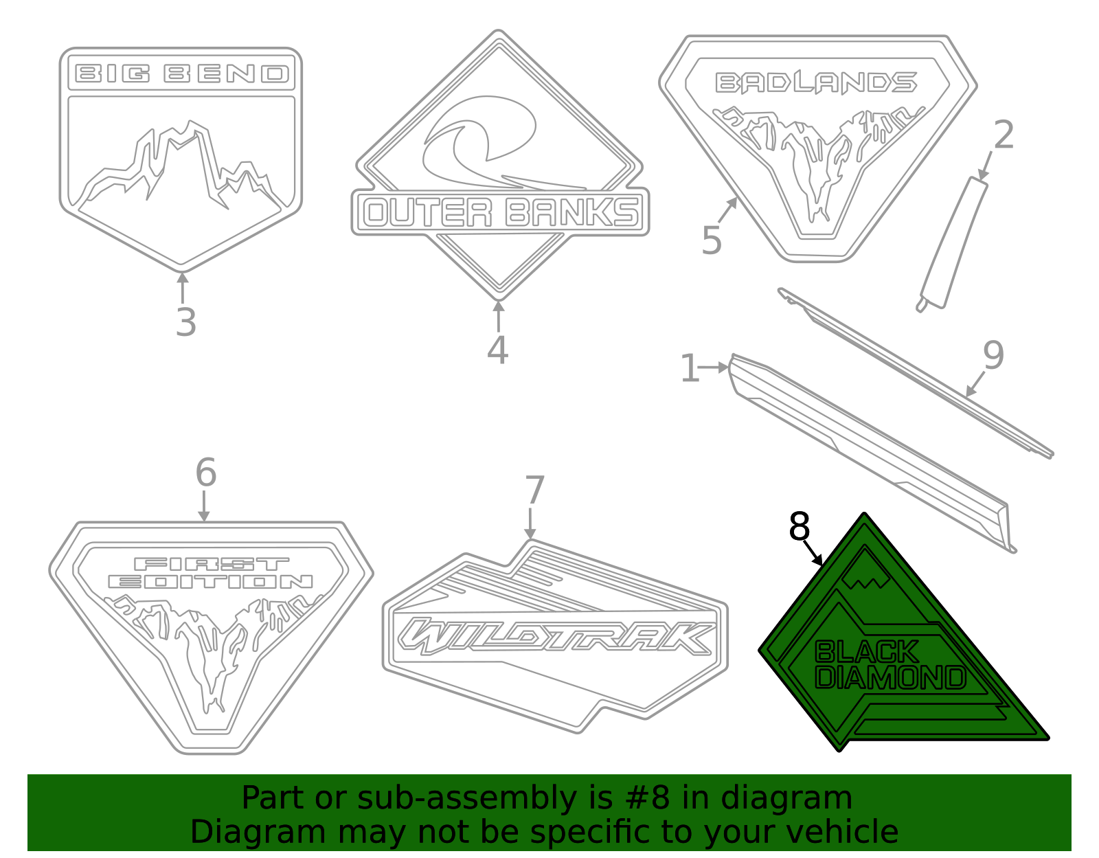 2021 Ford Bronco Sport 2021 Ford Bronco Sport - Decal M1PZ-16720-E | My ...