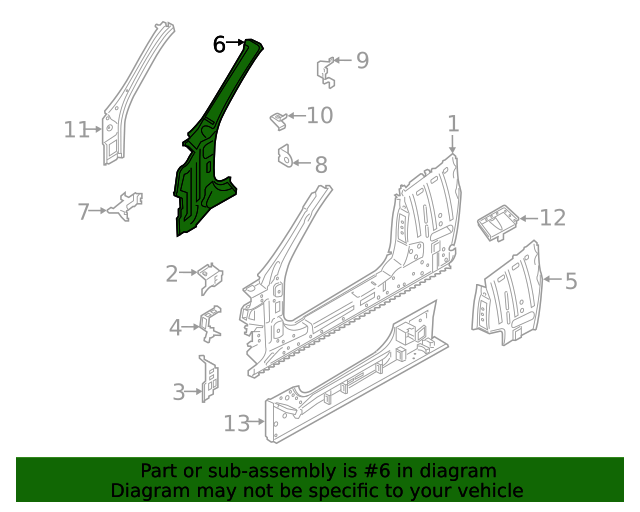 2019-2023 BMW Hinge Pillar 41-00-7-494-520 | OEM Euro Parts