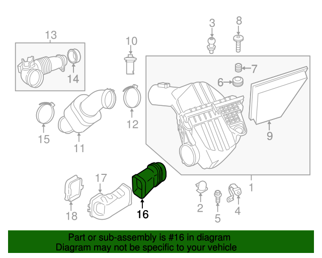 13717590592 - 2011-2016 BMW Lower Duct (13-71-7-590-592) | BMW of South ...