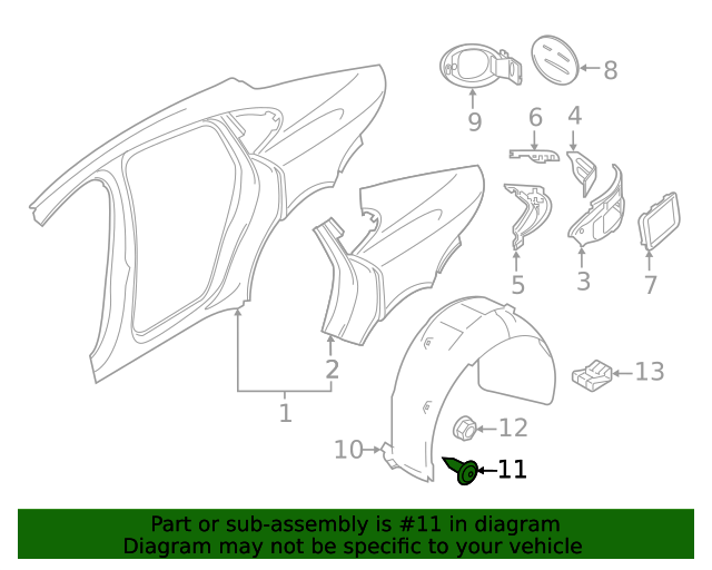 2001-2023 Porsche Ft Fender Liner Screw 9A7-007-698-00 | Sunset Porsche ...