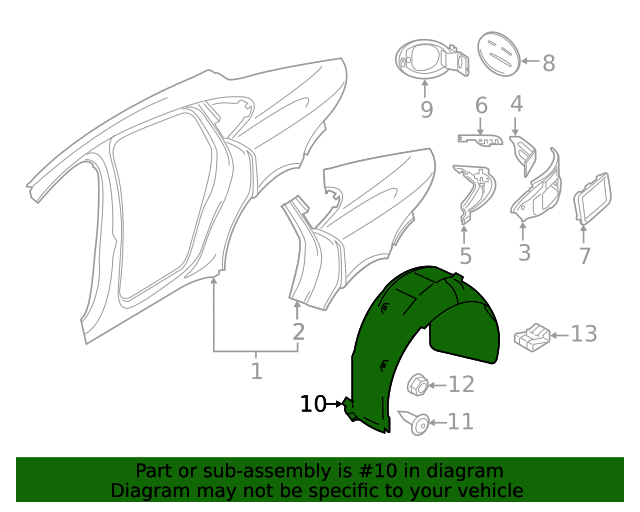 2017-2023 Porsche Panamera Wheelhouse Liner 971-810-971-A | OEM Vehicle ...