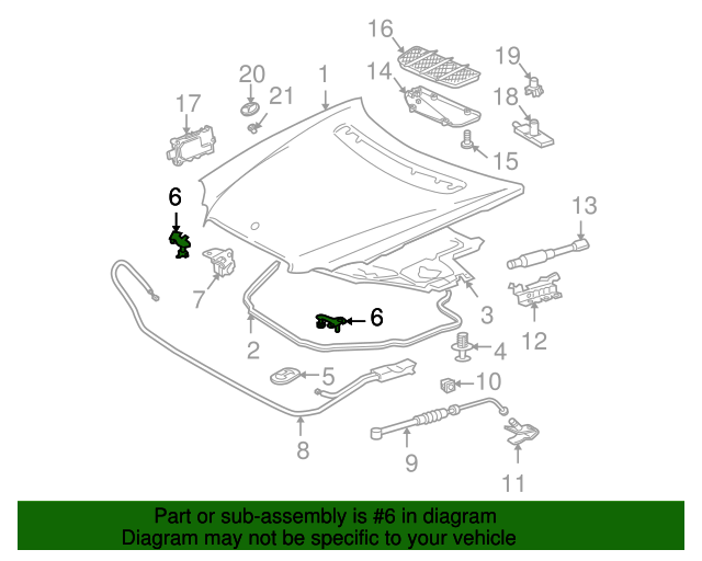 230-880-01-60 - Hood Latch 2003-2012 Mercedes-Benz | AutoNationParts.com