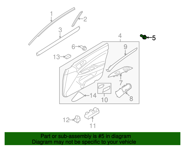 2007-2015 Infiniti Door Trim Panel Clip 73998-50A00 | Infiniti of ...