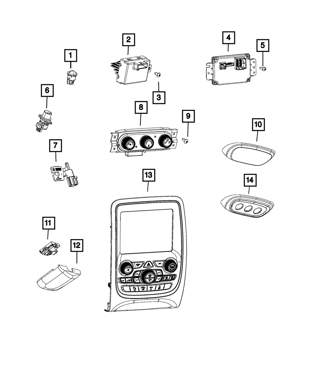 2021-2025 Dodge Durango Vehicle Feature Controls Center Stack ...