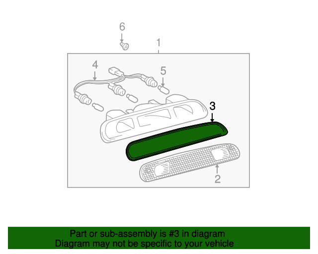 2000-2006 Toyota Tundra Center High Mount Stop Light Gasket 81572-0C010 ...