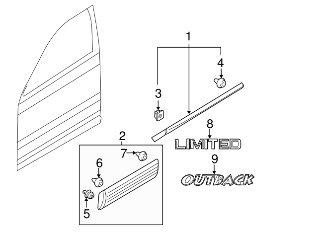 2000-2014 Subaru Side Molding Clip 909130008 | TascaParts.com