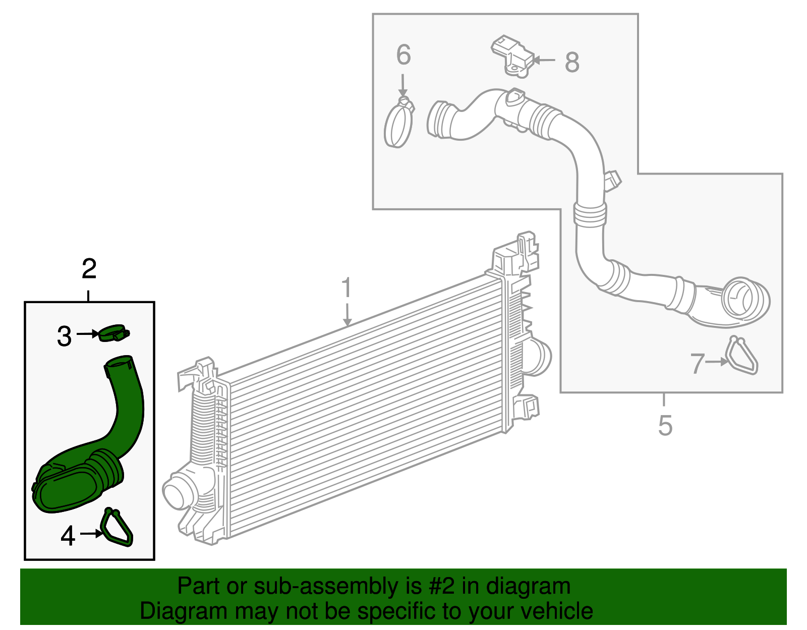 2011-2016 Chevrolet Intercooler Inlet Air Hose 13419572 GM ...