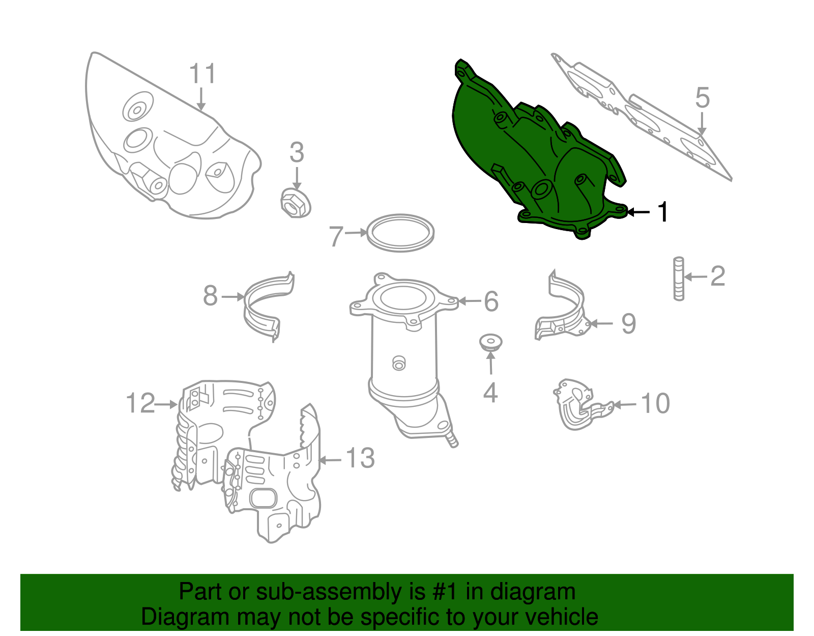 2007-2015 Mazda Exhaust Manifold CY01-13-4F1A | Mazda-Parts