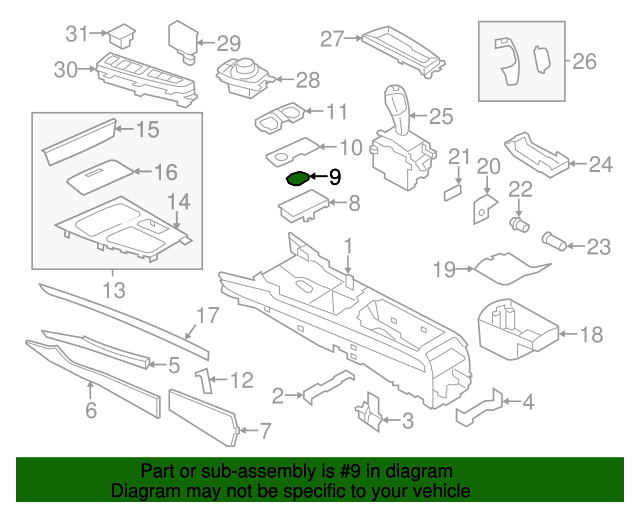 Genuine BMW 51-16-9-179-821 | Cup Holder Inner Cover | FREE Shipping on ...