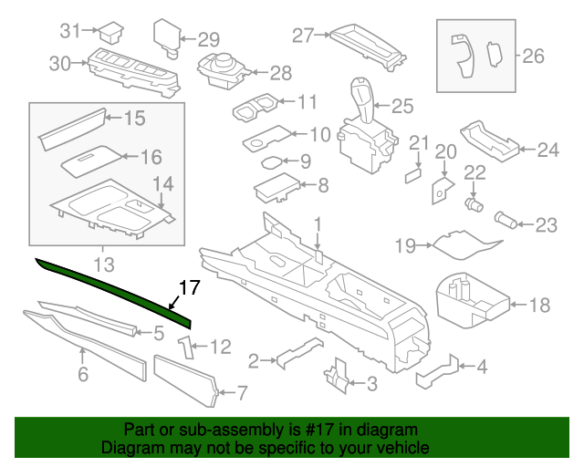 51-16-9-160-540 - Console Trim Panel 2009-2015 BMW | AutoNationParts.com