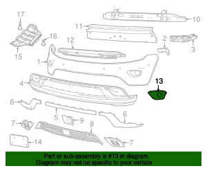 2014-2016 Jeep Grand Cherokee Fog Lamp Bezel - Passenger Side (RH ...