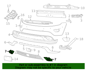2014-2016 Jeep Grand Cherokee Lower Grille 68143094AB | TascaParts.com