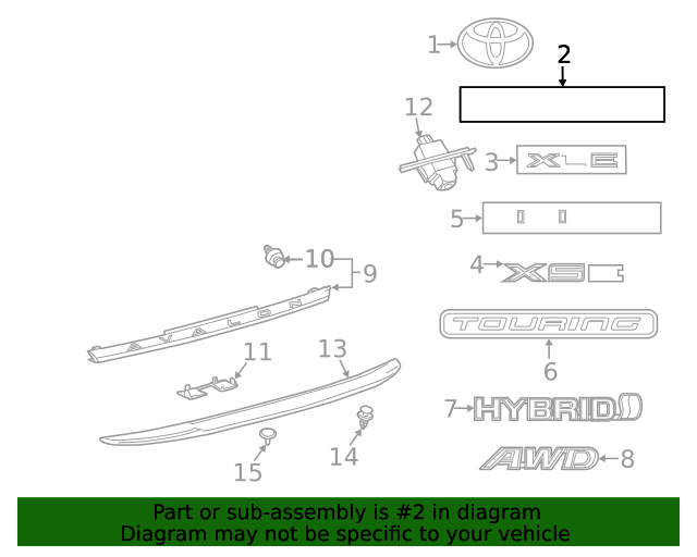 75442-07030 - Nameplate - 2019-2021 Toyota Avalon | OEM Genuine Toyota ...