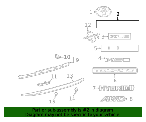 75442-07030 - Nameplate - 2019-2021 Toyota Avalon | OEM Genuine Toyota ...