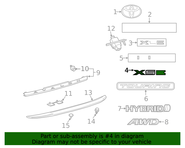 75443-07100 - Nameplate - 2019-2021 Toyota Avalon | OEM Genuine Toyota ...