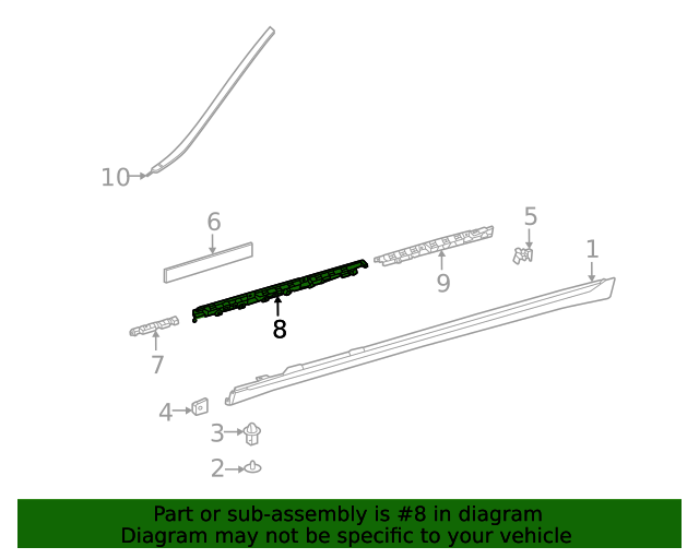 223-698-38-00 - Rocker Panel Molding Reinforcement 2021-2023 Mercedes ...