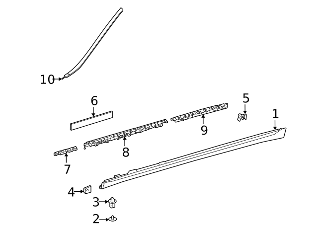 223-698-38-00 - Rocker Panel Molding Reinforcement 2021-2023 Mercedes ...