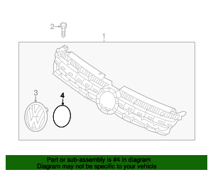 2011-2014 Volkswagen Touareg Emblem Mount Frame 7P6-853-343-H81 ...