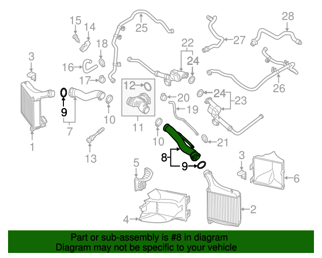 970-110-173-61 - Turbocharger Intercooler Pipe 2014-2016 Porsche ...