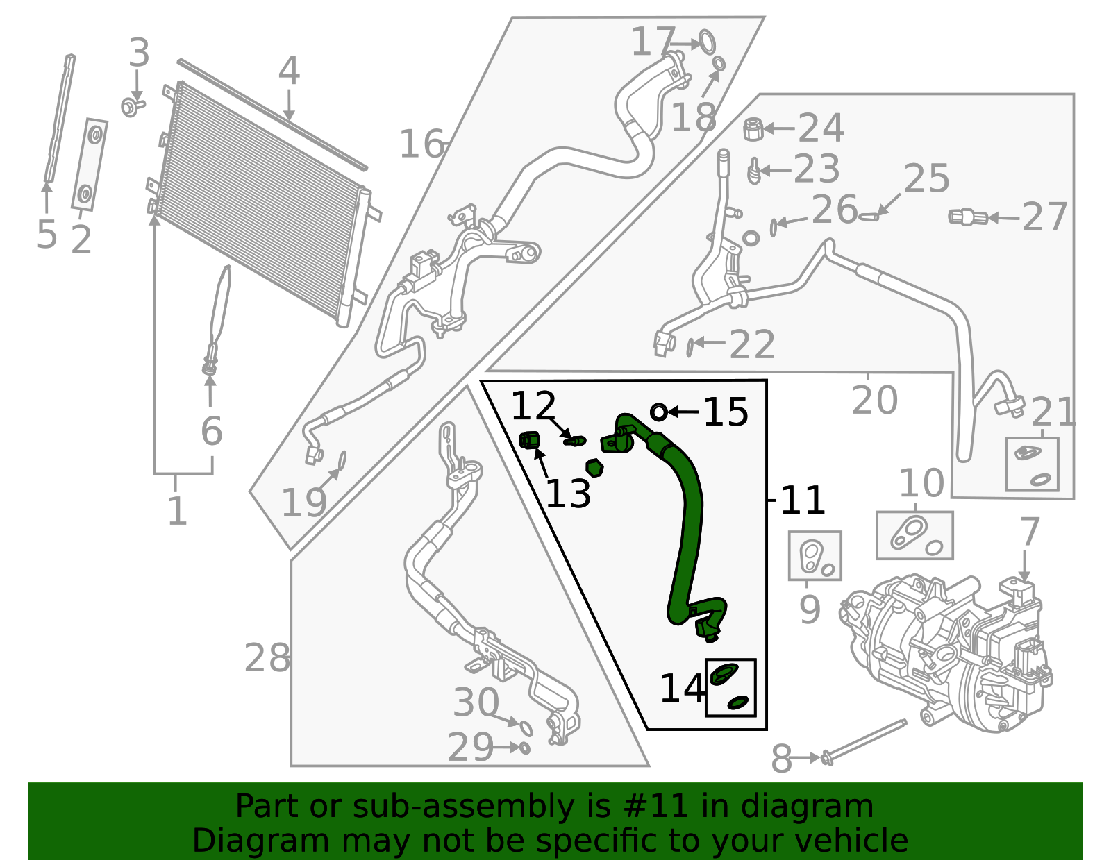 ML3Z-19867-AB - A/C Refrigerant Suction Hose 2021-2024 Ford F-150 | Big ...
