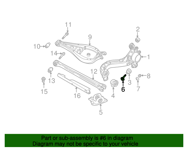 33-32-6-863-853 - Suspension Trailing Arm Bolt 1999-2005 BMW ...