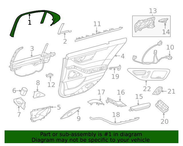 223-730-13-07-9051 - Window Trim 2021-2023 Mercedes-Benz | Mercedes ...