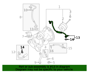 2018-2024 Audi Turbocharger Coolant Line 06M-145-963-H | Audi USA Parts