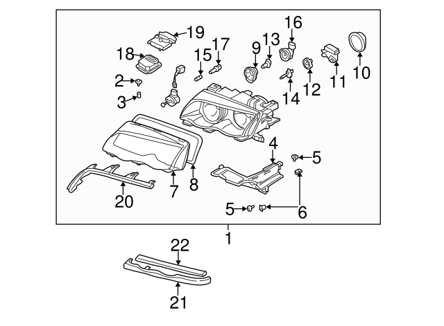 63-12-7-165-824 - Bi-xenon headlight, right 2002-2006 BMW | AutoNation ...
