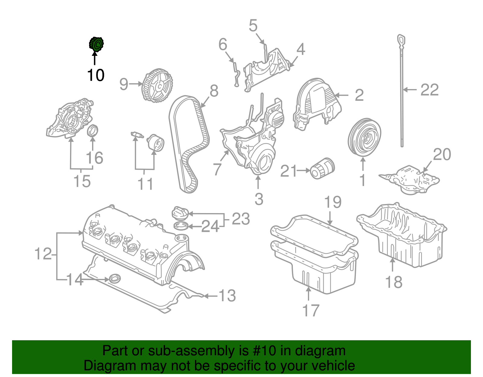 2001-2005 Honda Civic Timing Pulley 13621-PLD-013 | Cheaper Honda Parts