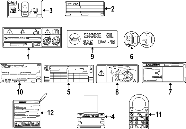 2023-2024 Toyota Emission Label 11298-24171 | Toyota Parts Center