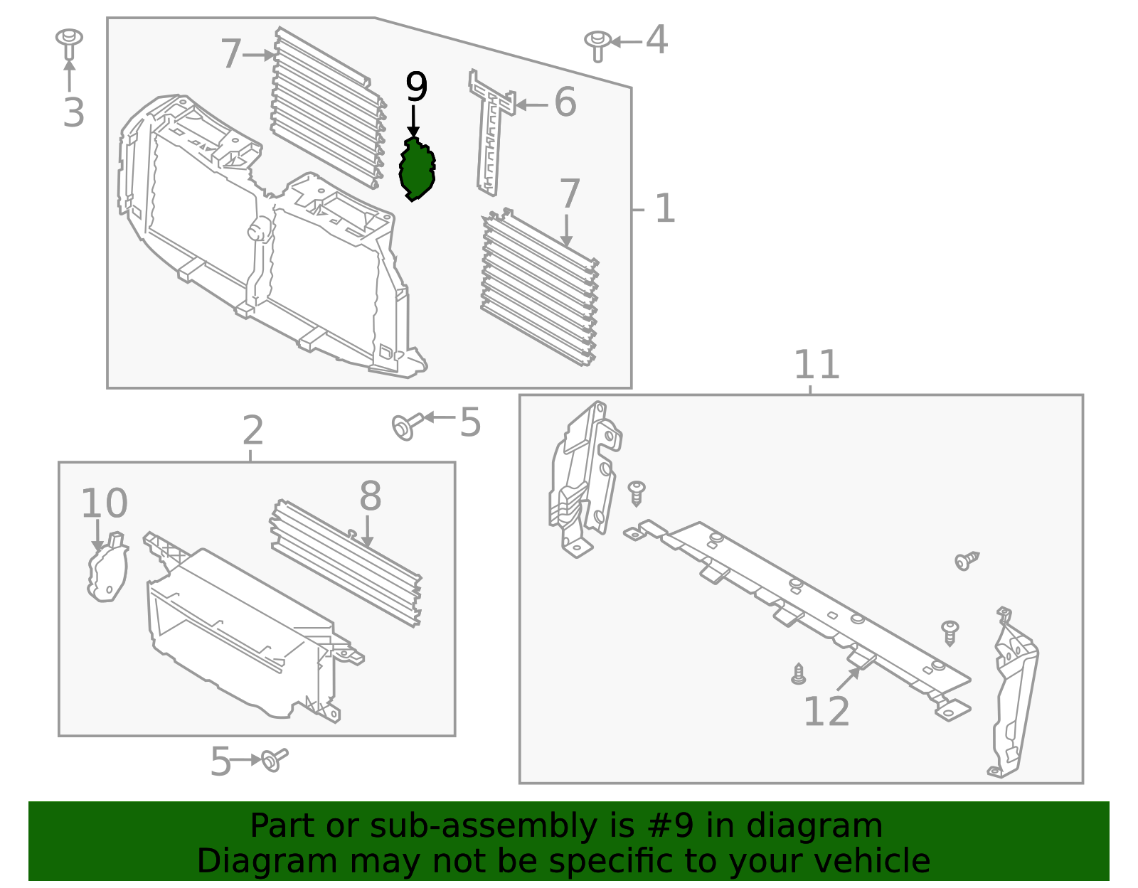 ML3Z-10884-D - Radiator Support Air Deflector Actuator 2021-2025 Ford F ...