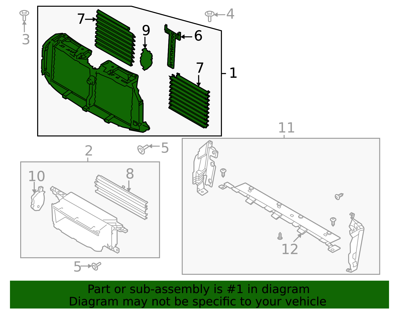 2021-2025 Ford F-150 Radiator Shutter Assembly ML3Z-8475-D | TascaParts.com