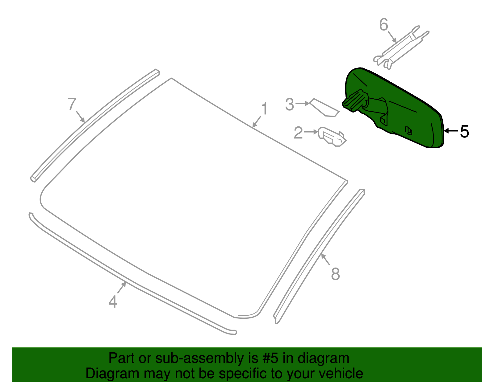 87810-04100 - Mirror Inside - 2012 2013 2016 2017 Toyota Tacoma | Nucar Toyota of North Attleboro