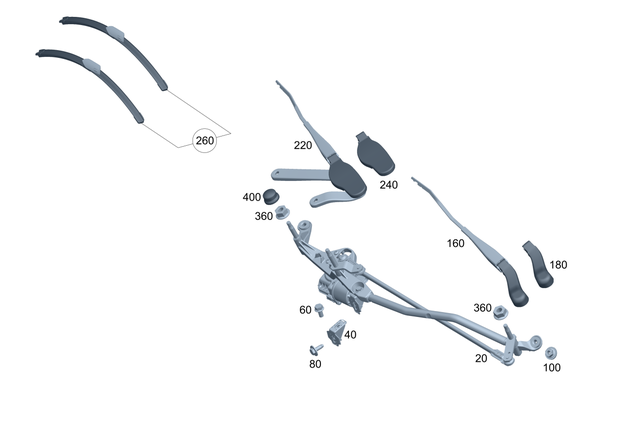 206-820-15-00 - Repair Kit, Wiper Blade 1956-2025 Mercedes-Benz ...