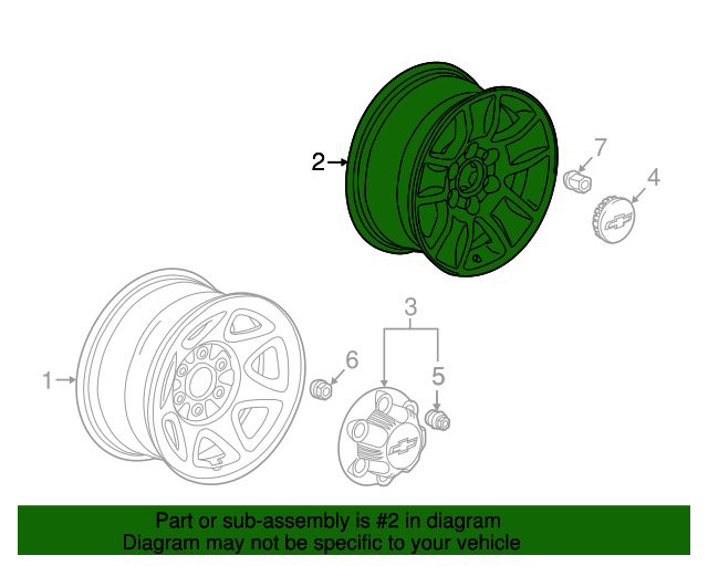 84711928 - Front and Rear Wheel 2014-2020 Chevrolet | AutoNationParts.com